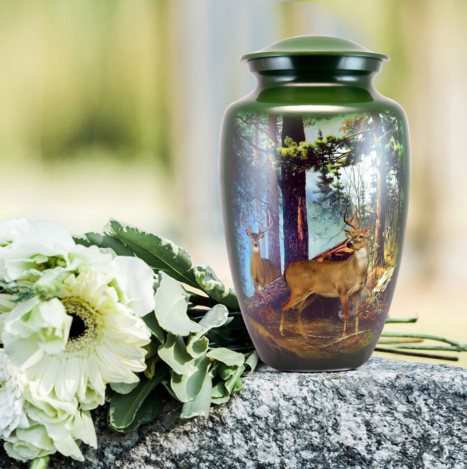 Deer Urn Cremation Urn for Human Ashes Funeral Urn Handcrafted Urn for ...