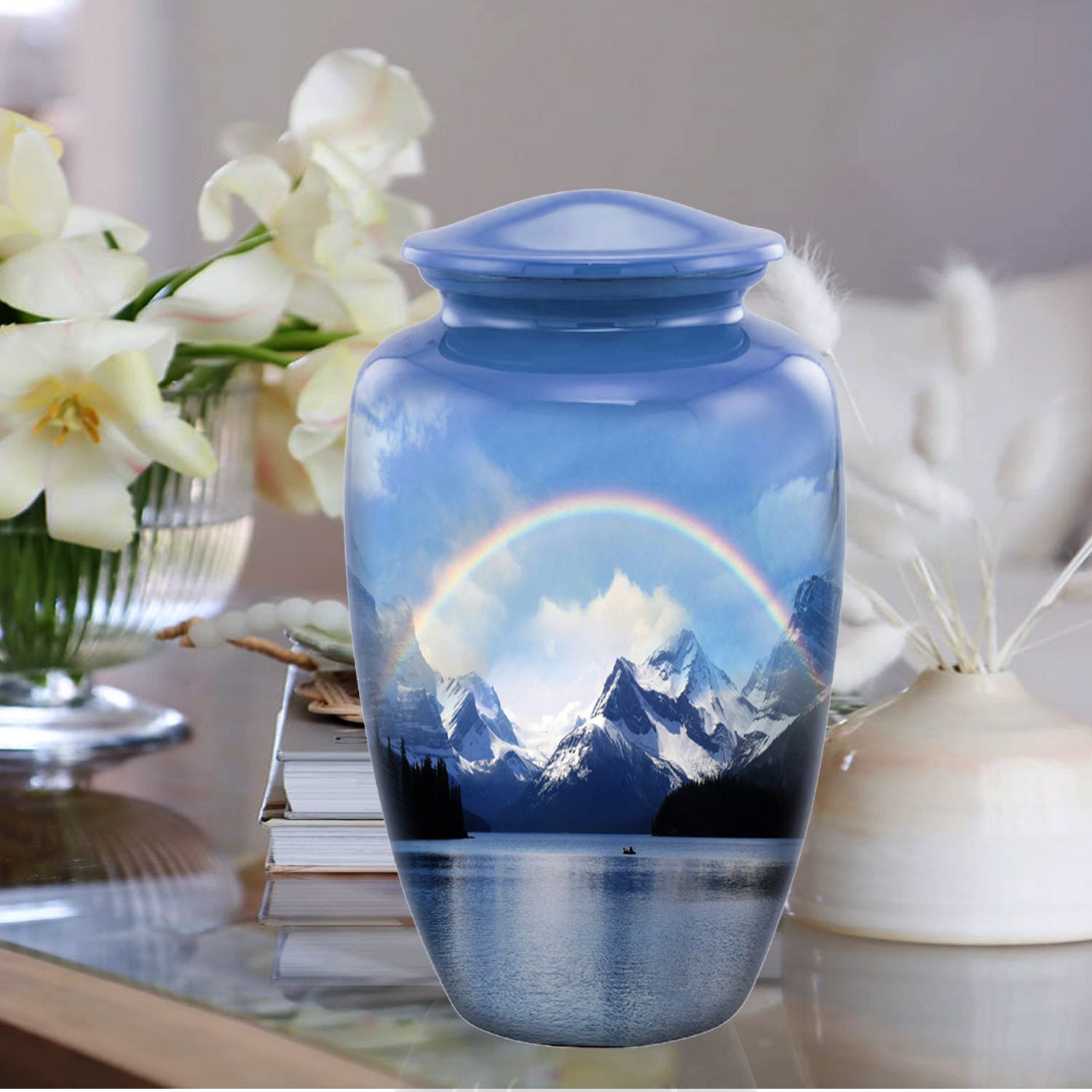 Rainbow Urn Adult Urn Cremation Urn for Human Ashes Handmade Keepsake ...