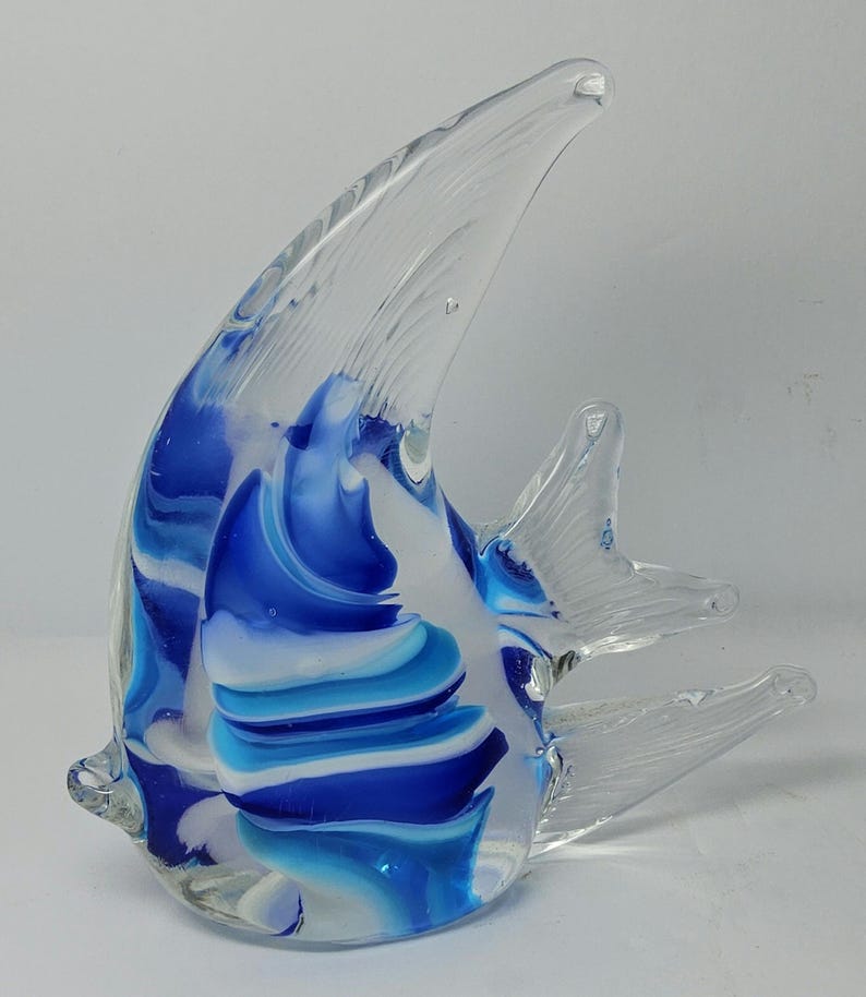 Art Glass Fish Figurines Colorful Decorative Ocean Creatures - Etsy