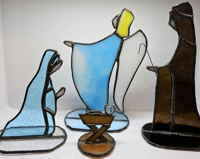 Stunning Stained Glass Nativity Set Three Kings and Holy Family - Etsy
