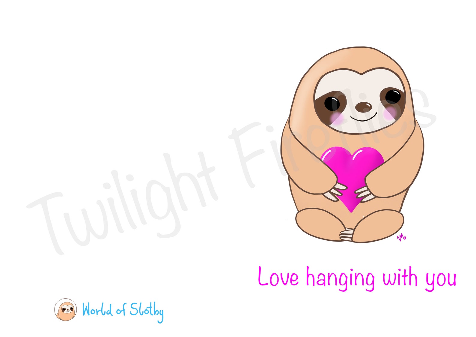 Cute Sloth Valentines Card Love Hanging With You Digital Download - Etsy
