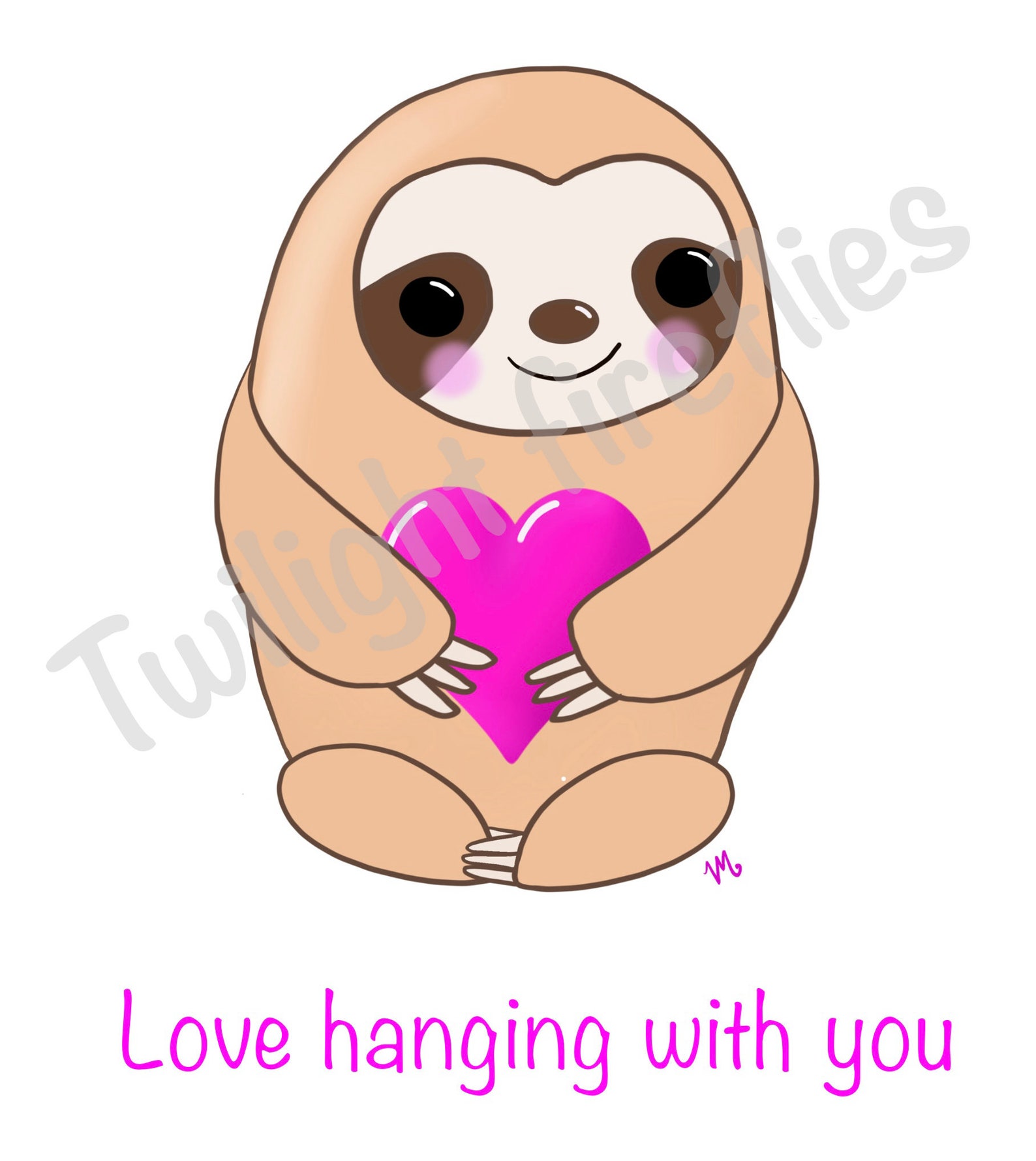 Cute Sloth Valentines Card Love Hanging With You Digital Download - Etsy