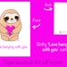 Cute Sloth Valentines Card Love Hanging With You Digital Download - Etsy