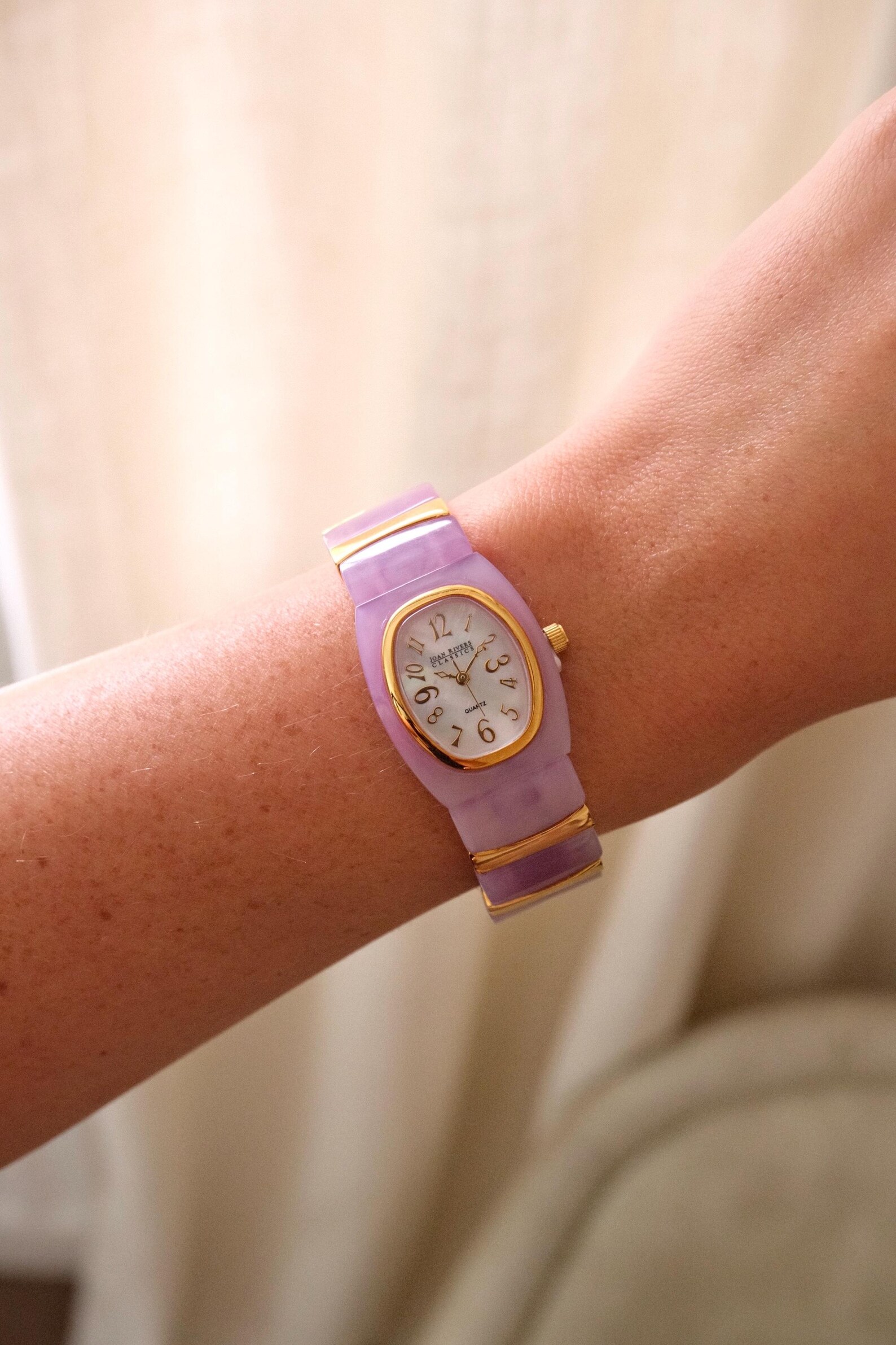 Vintage Joan Rivers Pink Stretch Watch: Gold Tone 90s Y2K Bracelet - Etsy