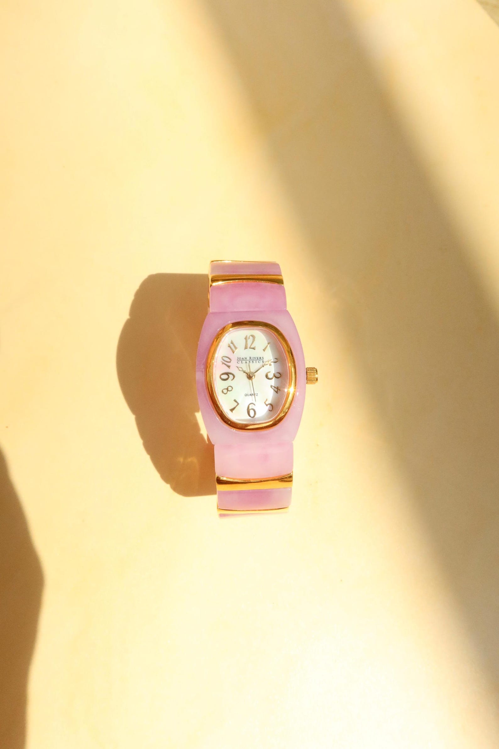 Vintage Joan Rivers Pink Stretch Watch: Gold Tone 90s Y2K Bracelet - Etsy