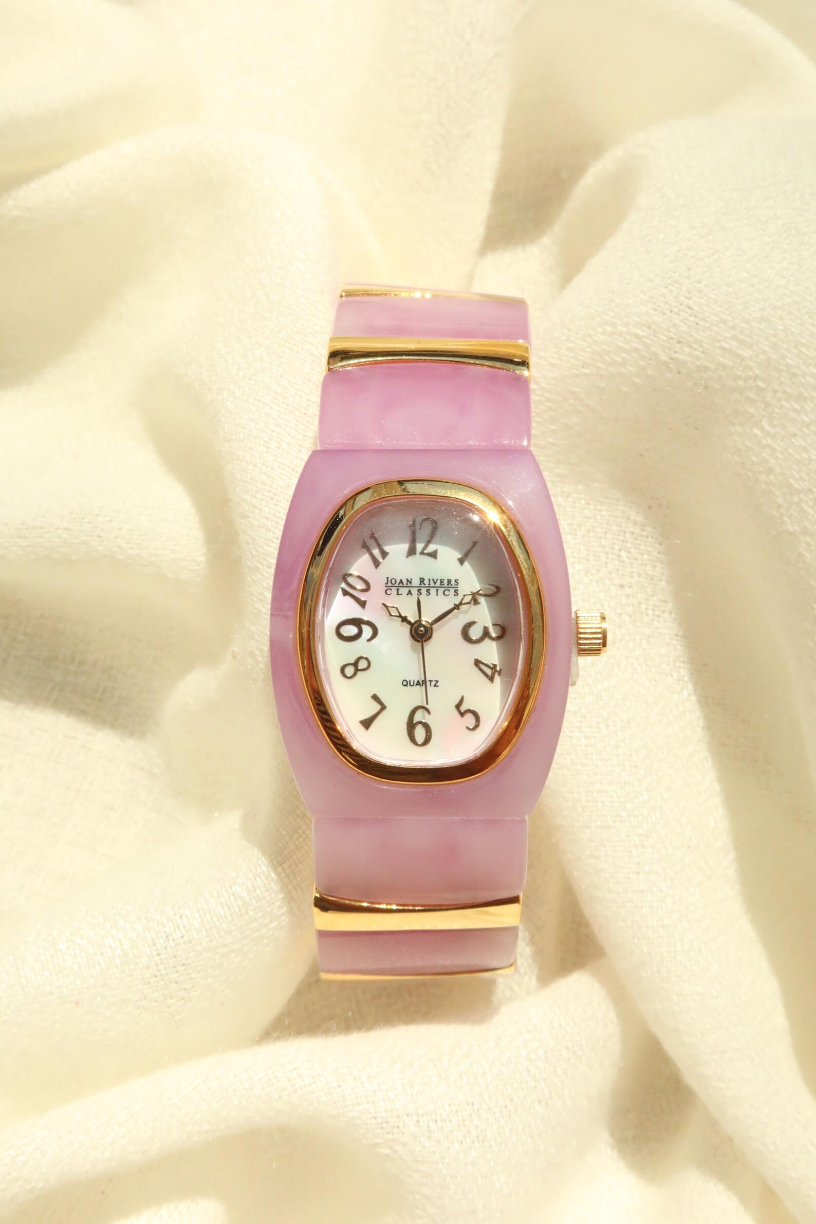 Vintage Joan Rivers Pink Stretch Watch: Gold Tone 90s Y2K Bracelet - Etsy