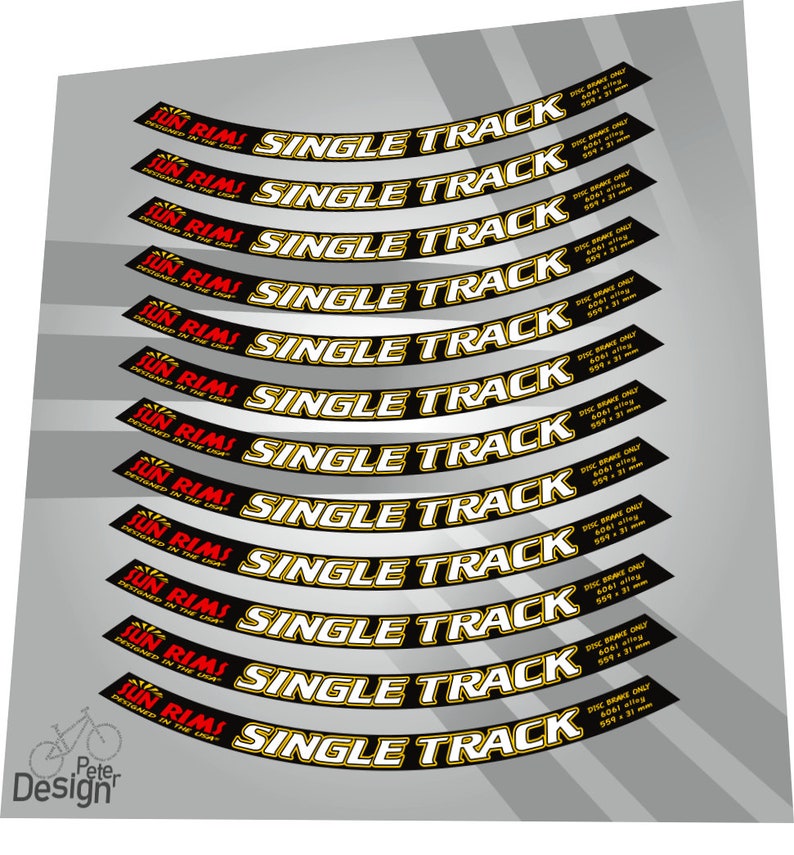 Sun Rims Single Track 559 X 31mm Wheel Decal - Etsy