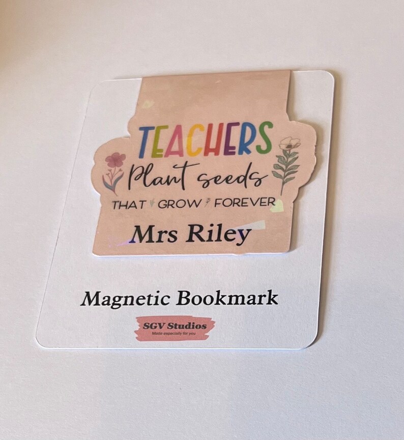Personalised Teacher Appreciation Magnetic Bookmark - Etsy UK