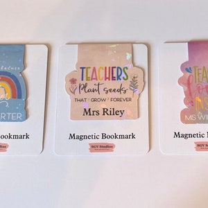 Personalised Teacher Appreciation Magnetic Bookmark - Etsy UK