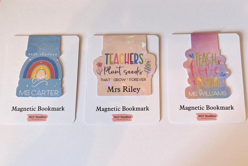 Personalised Teacher Appreciation Magnetic Bookmark - Etsy UK
