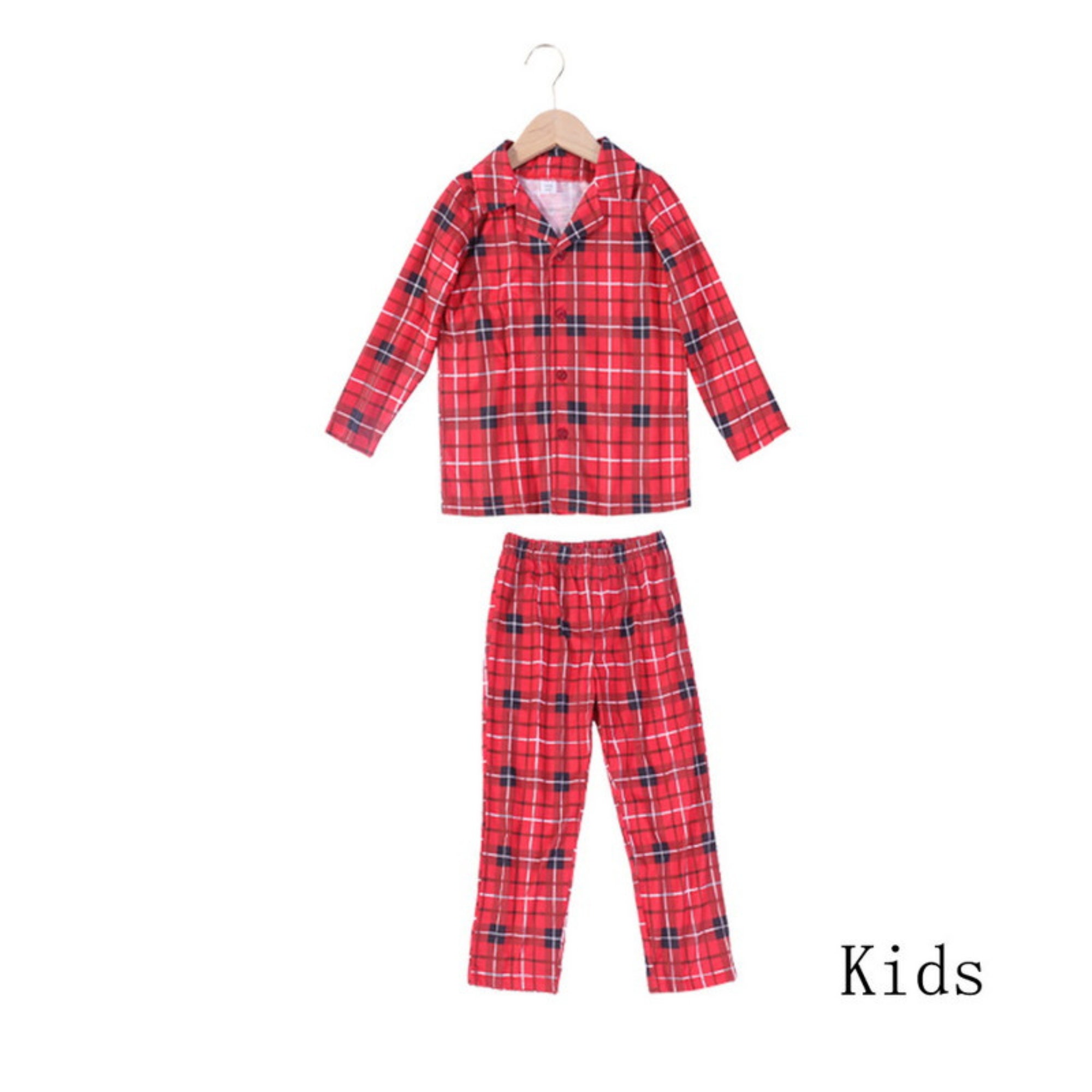 Family Christmas Plaid Pajamas Set Fashion Print Father Mother Kids Dog ...