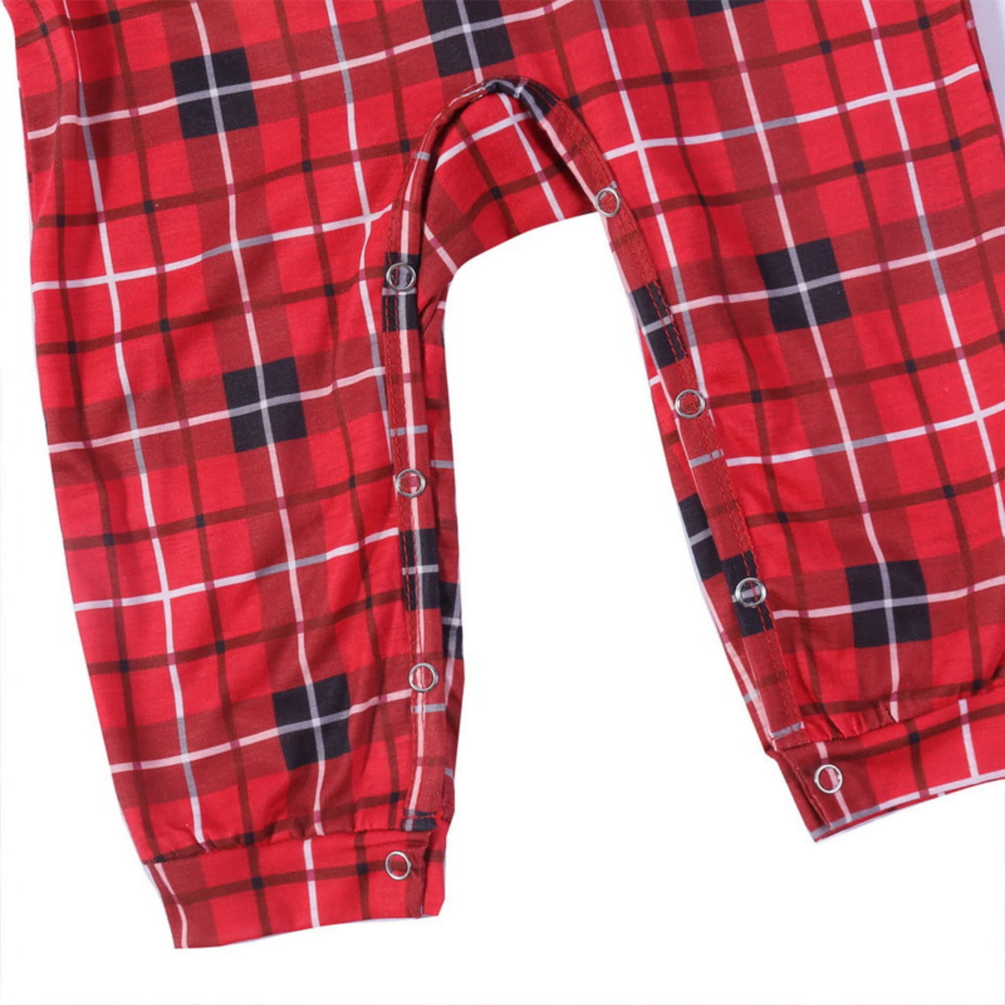 Family Christmas Plaid Pajamas Set Fashion Print Father Mother Kids Dog ...