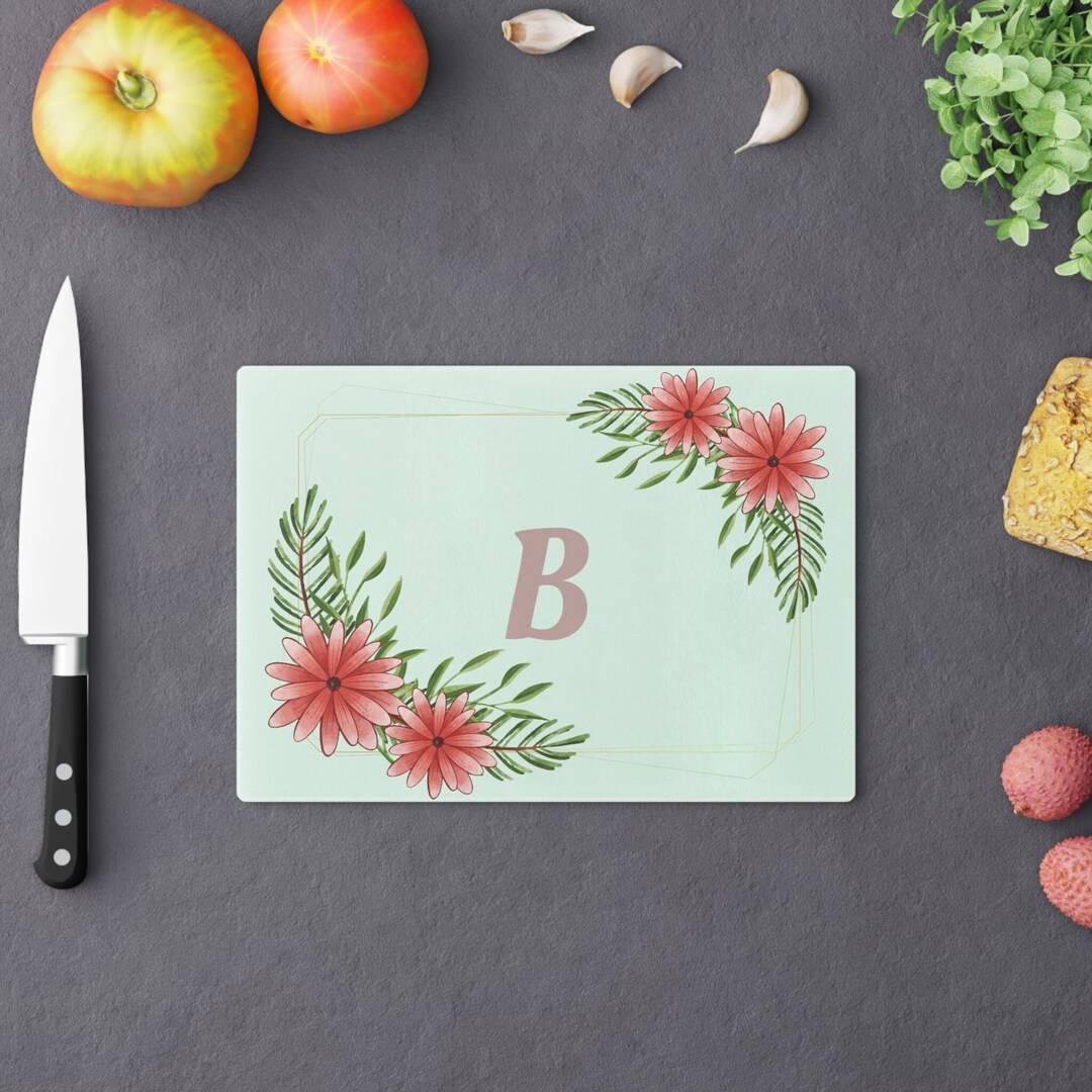 Custom Initial Cutting Board, Personalized Cutting Board, Tempered ...