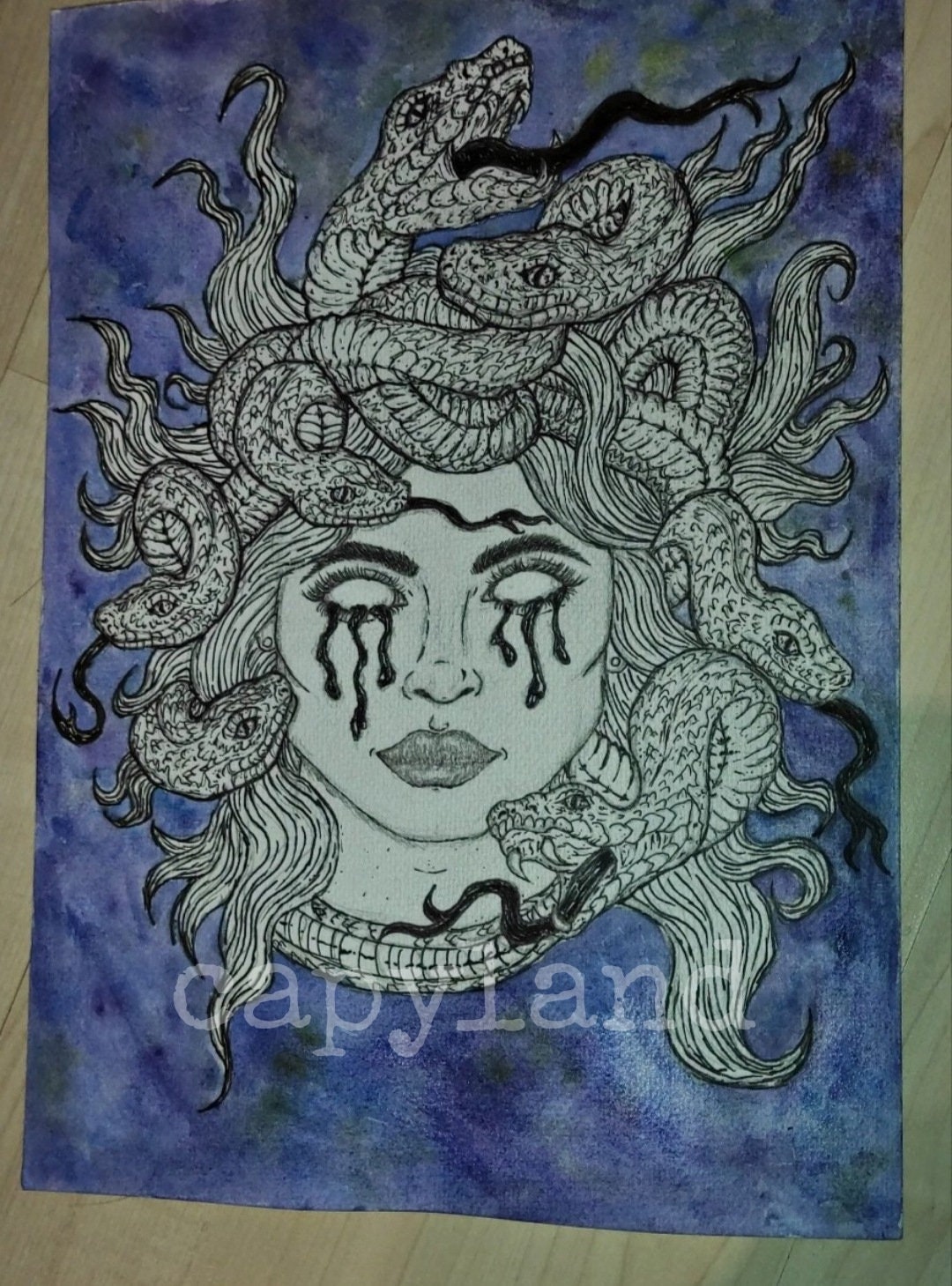 Medusa Original Handmade Paintinga4 - Etsy