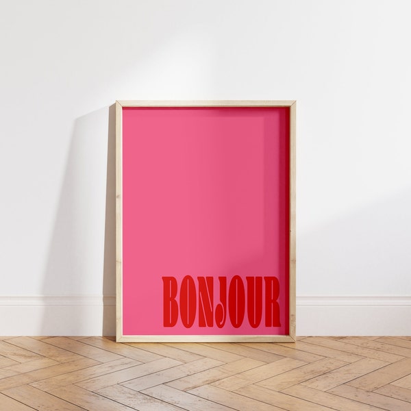 Bonjour Print - Etsy UK