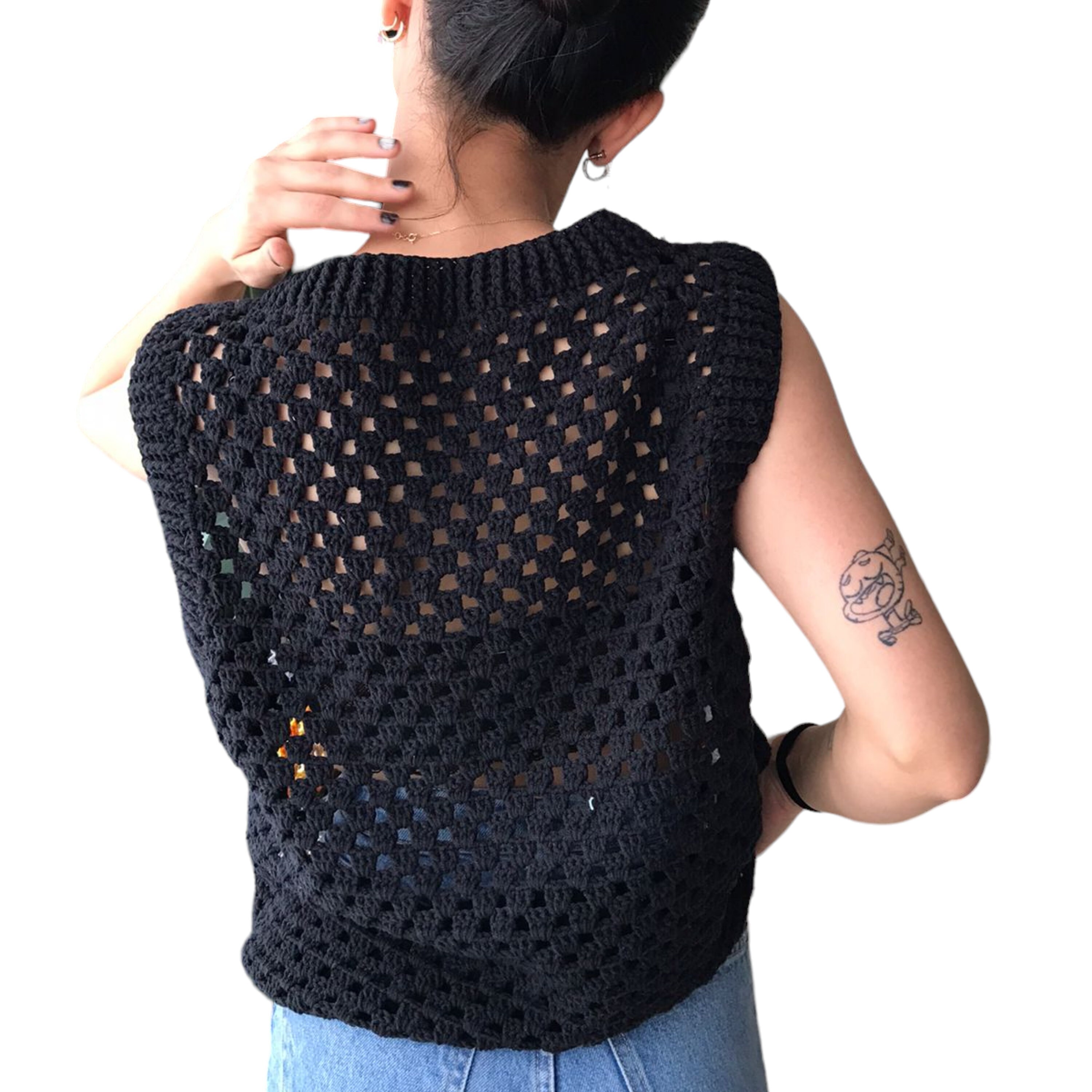 Patchwork Sweater, Granny Square Sweater, Granny Square Vest, Handmade ...