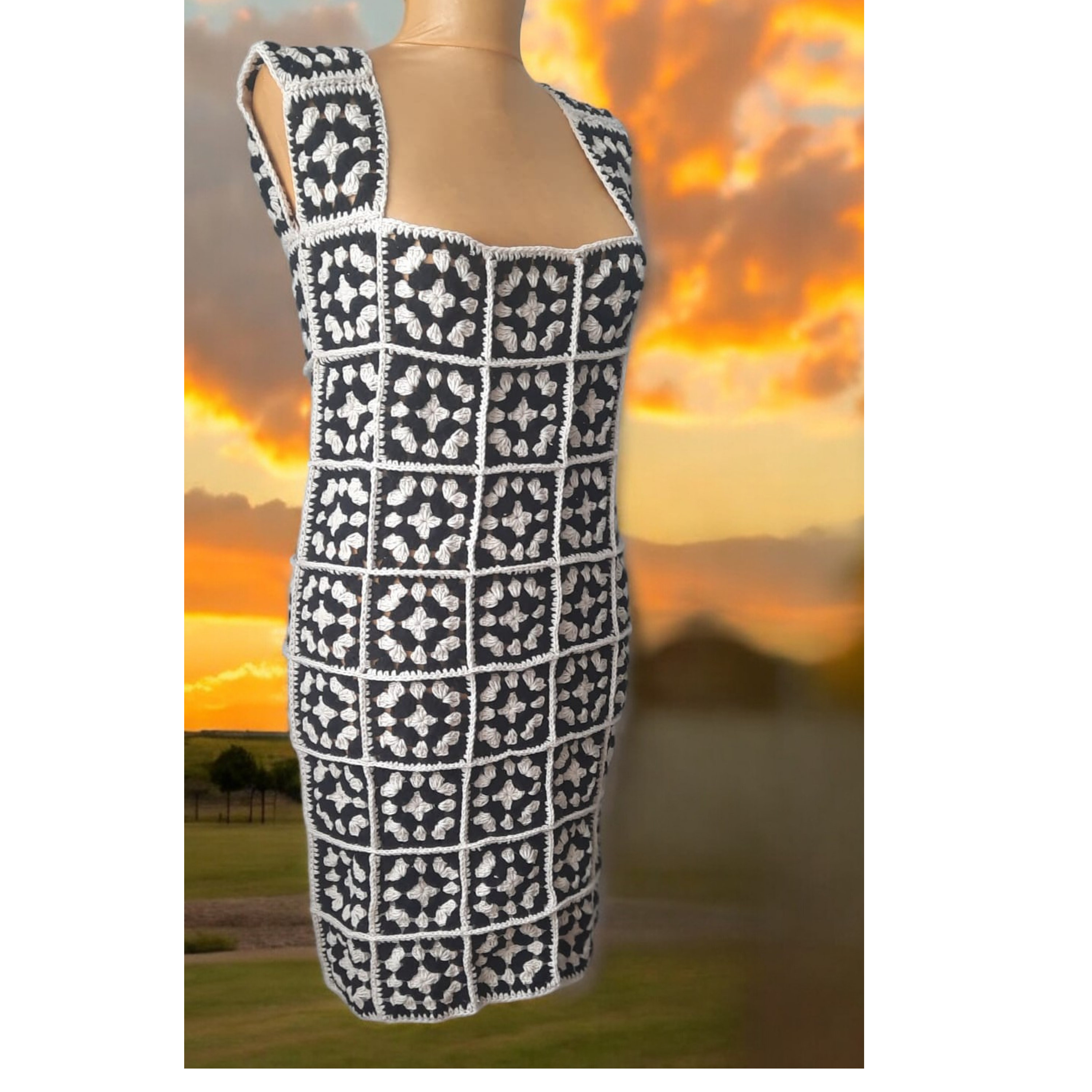 Crochet Granny Square Dress: Handmade Boho Hippie Summer Dress - Etsy