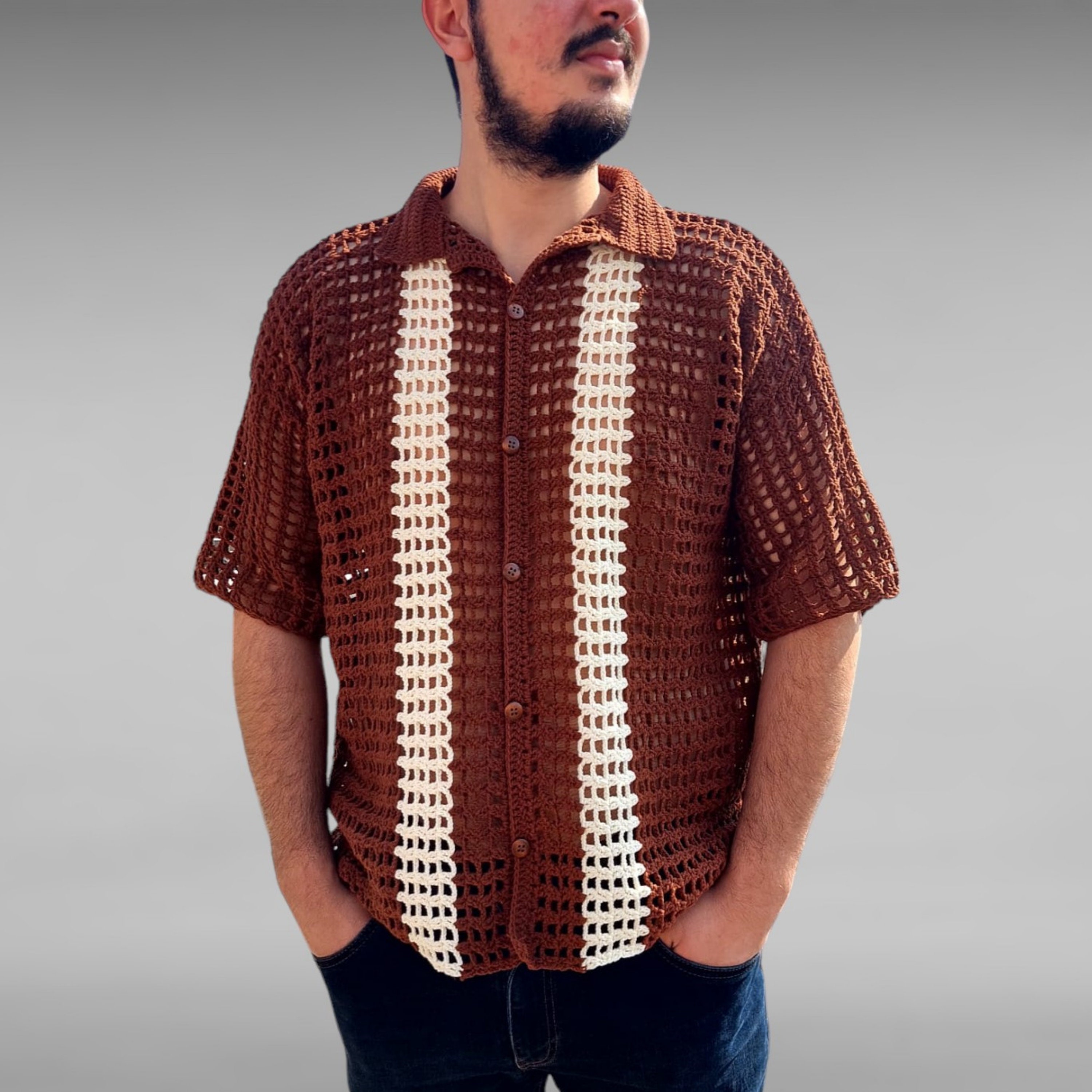 Handmade Cotton Crochet Shirt: Vintage Unisex Beach Overshirt - Etsy