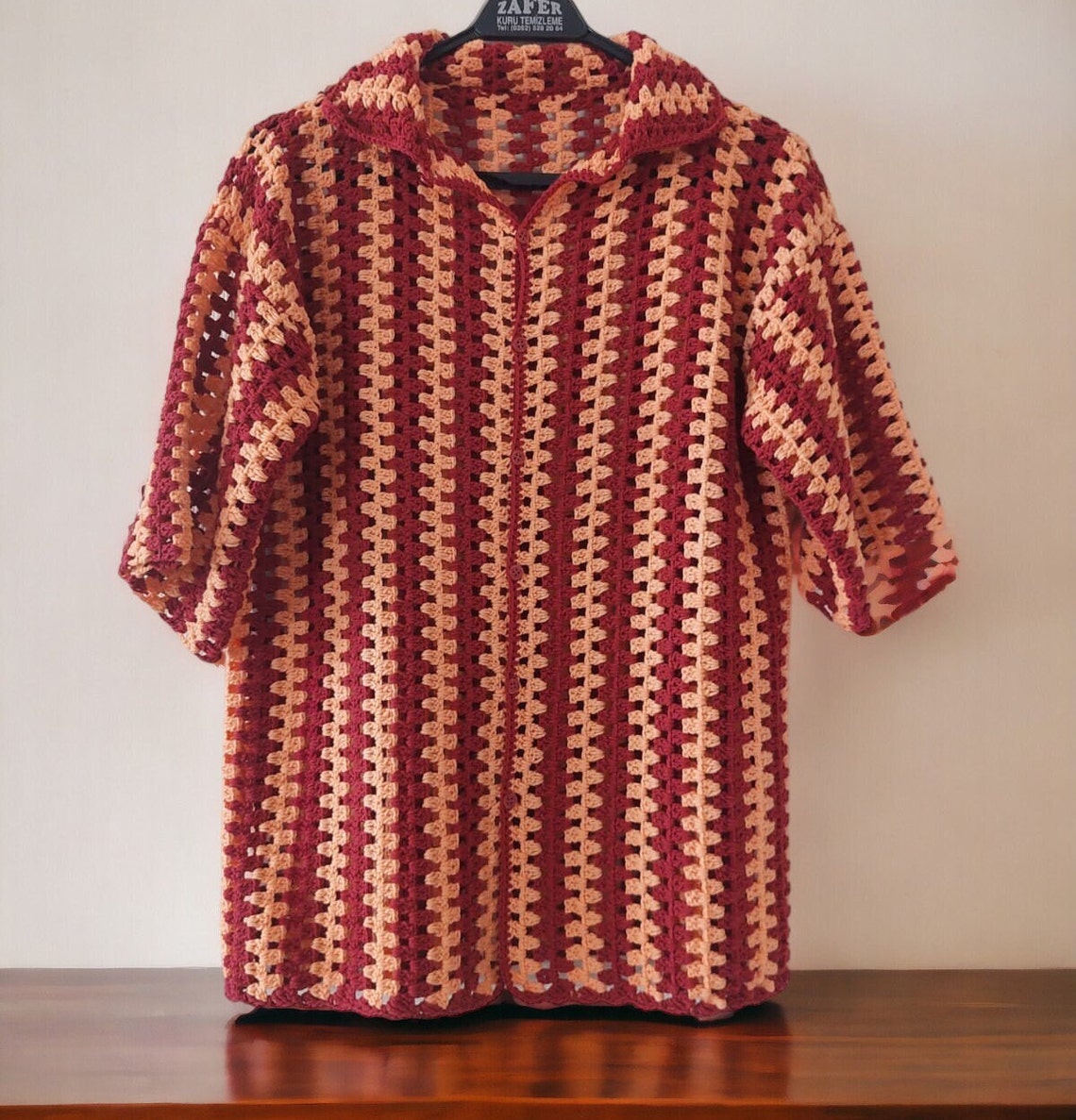 Crochet Shirt, Unisex Shirt, Crochet Overshirt, Crochet Multicolor ...