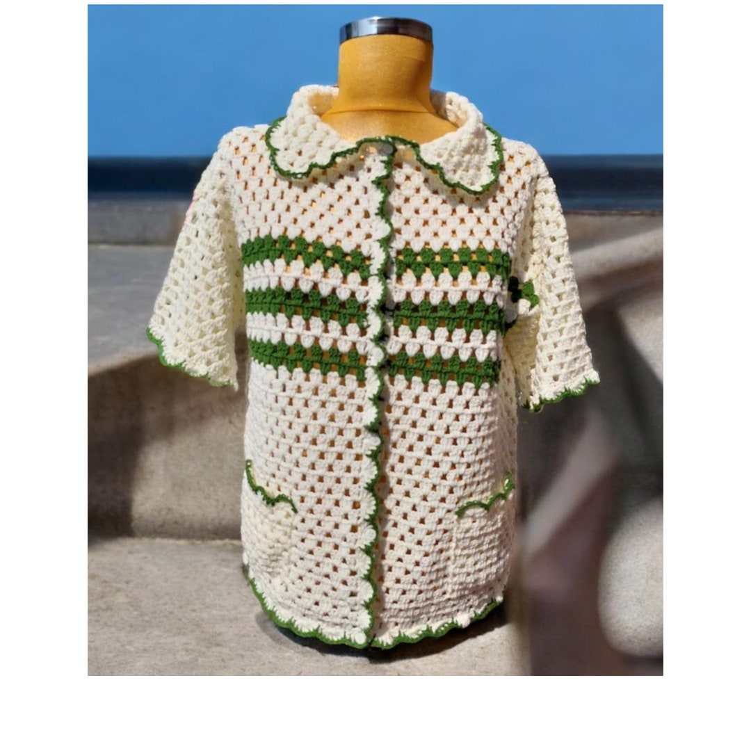Handmade Crochet Cotton Shirt: Unisex Colorful Overshirt - Etsy