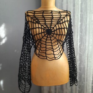 Spider Web Crop Top, Halloween Spider Web Costume, Spider Web Knitted ...
