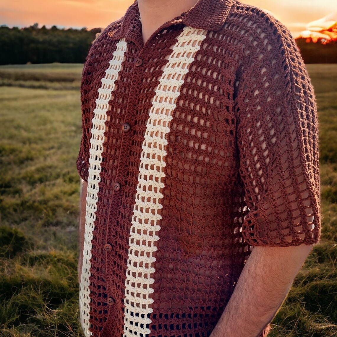 Handmade Cotton Crochet Shirt: Vintage Unisex Beach Overshirt - Etsy