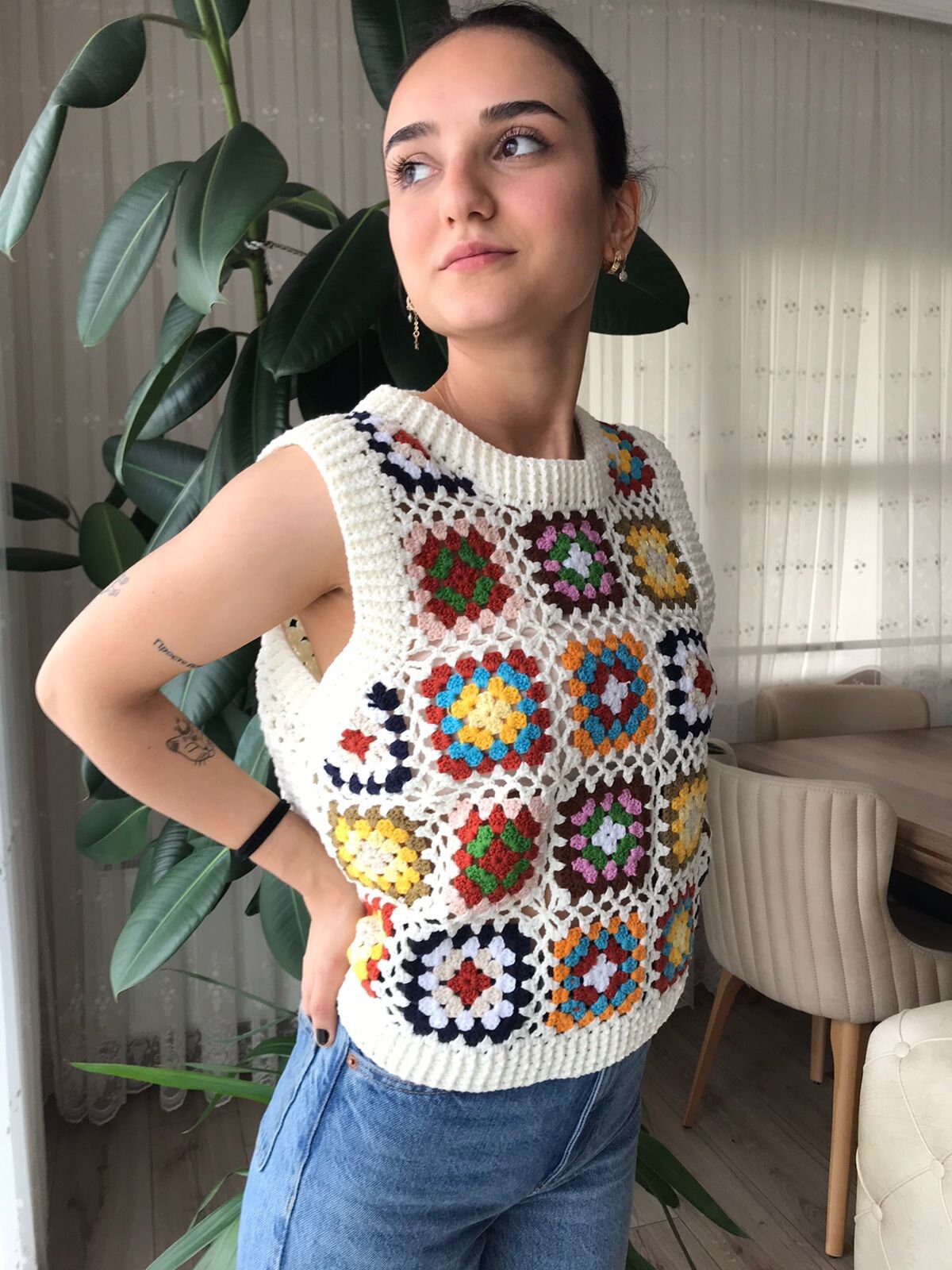 Patchwork Sweater Granny Square Sweater Granny Square Vest - Etsy