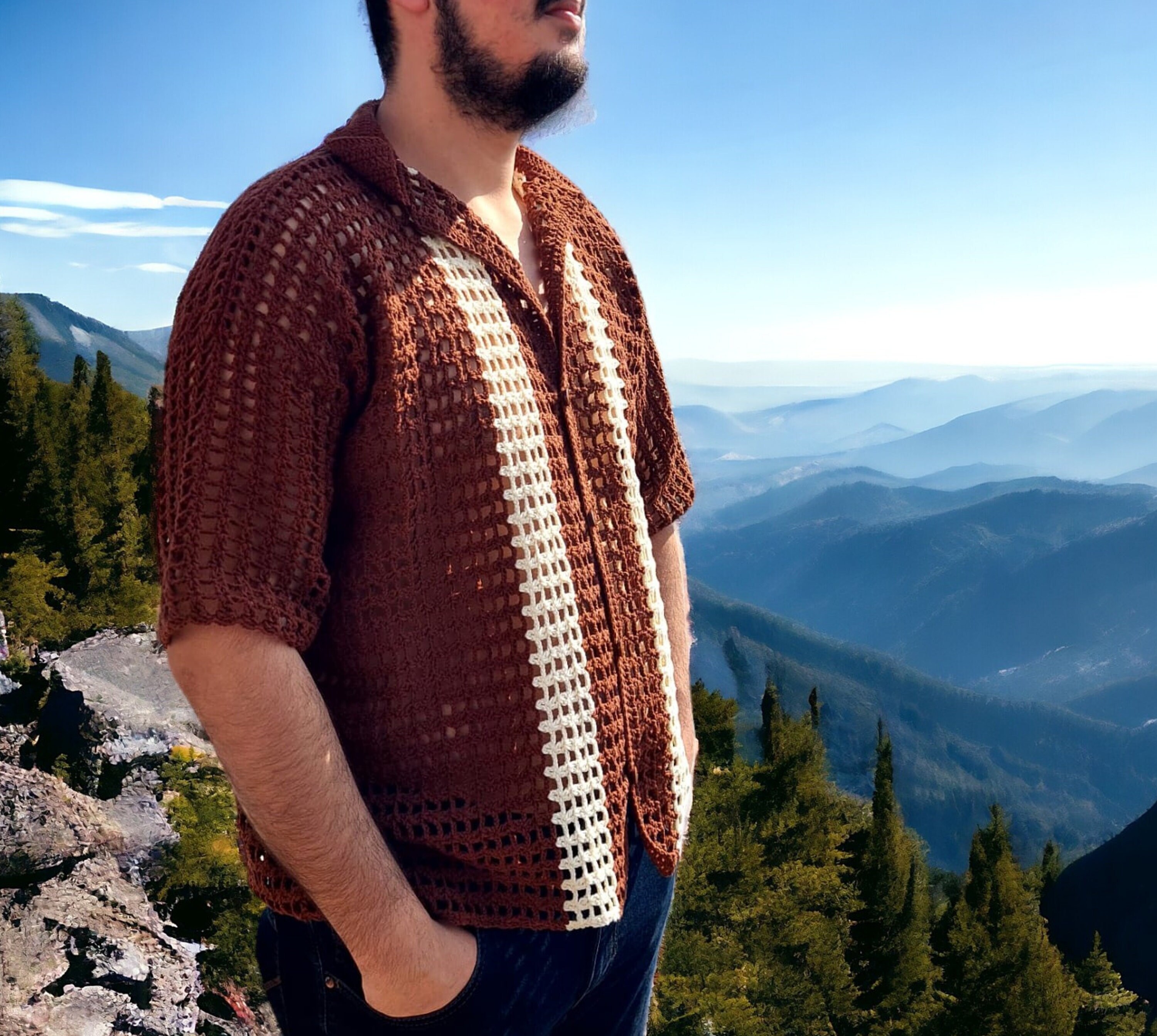 Handmade Cotton Crochet Shirt: Vintage Unisex Beach Overshirt - Etsy