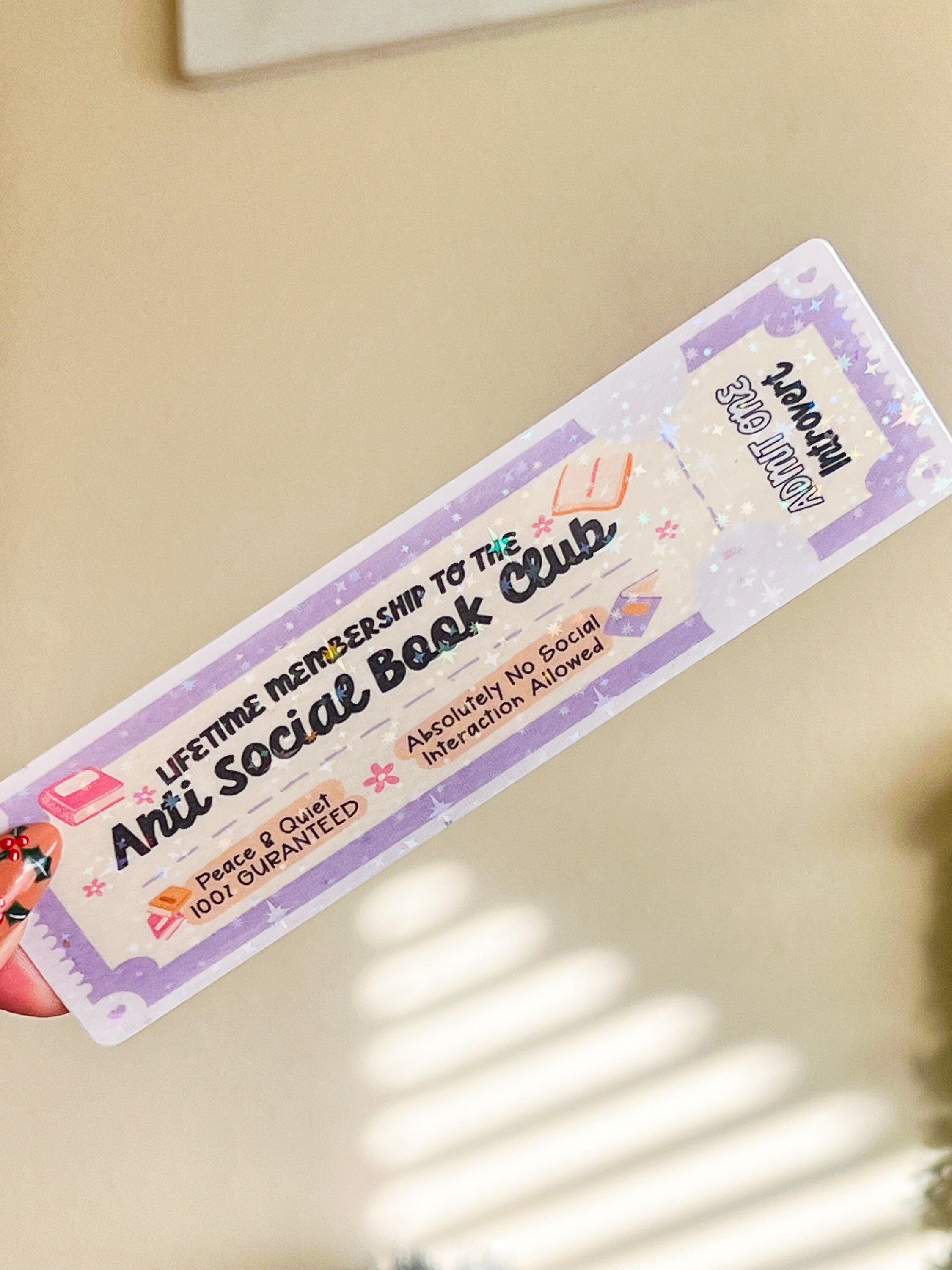 Anti Social Book Club Bookmark Laminated Bookmark Booktok Bookish ...