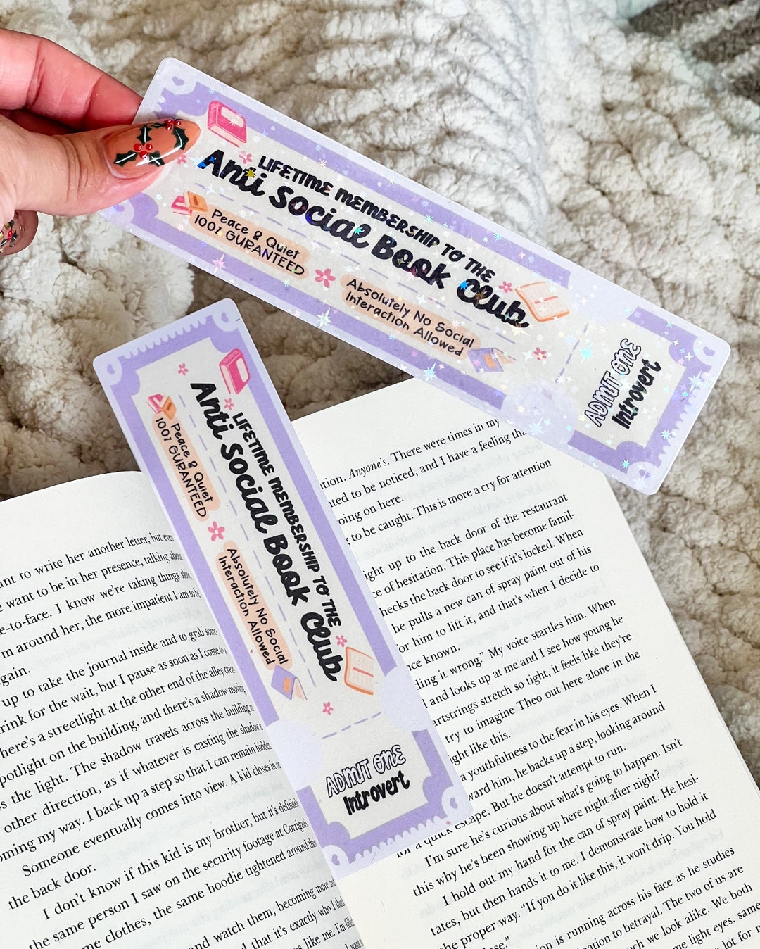 Anti Social Book Club Bookmark Laminated Bookmark Booktok Bookish ...