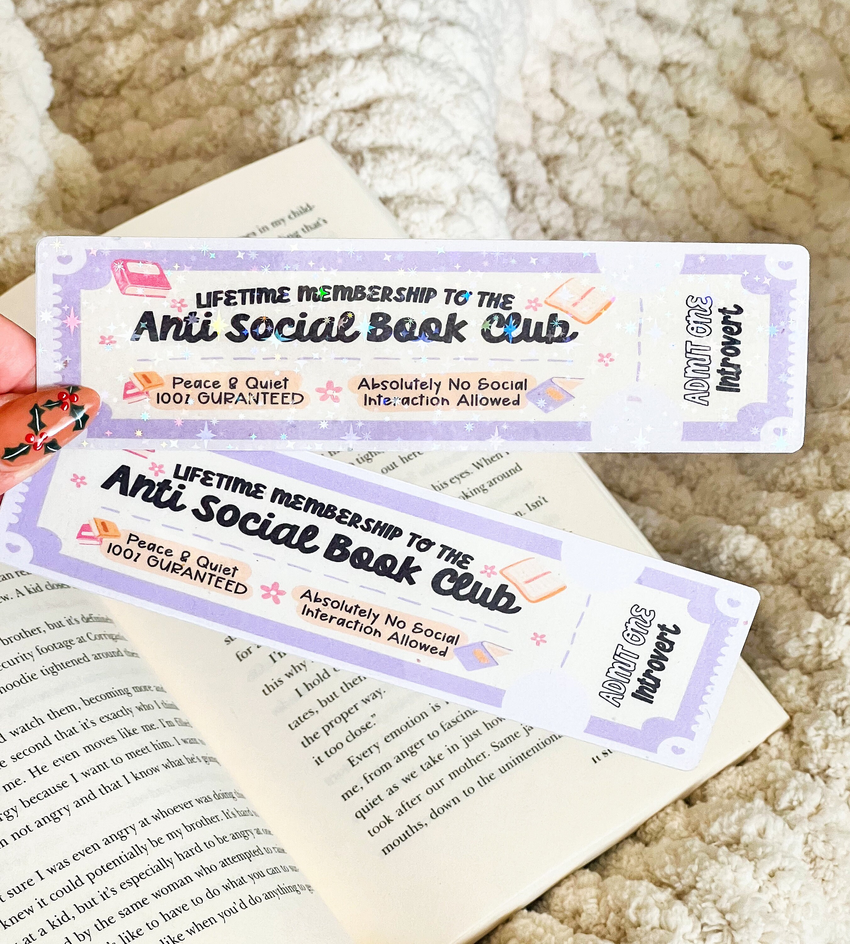 Anti Social Book Club Bookmark Laminated Bookmark Booktok Bookish ...