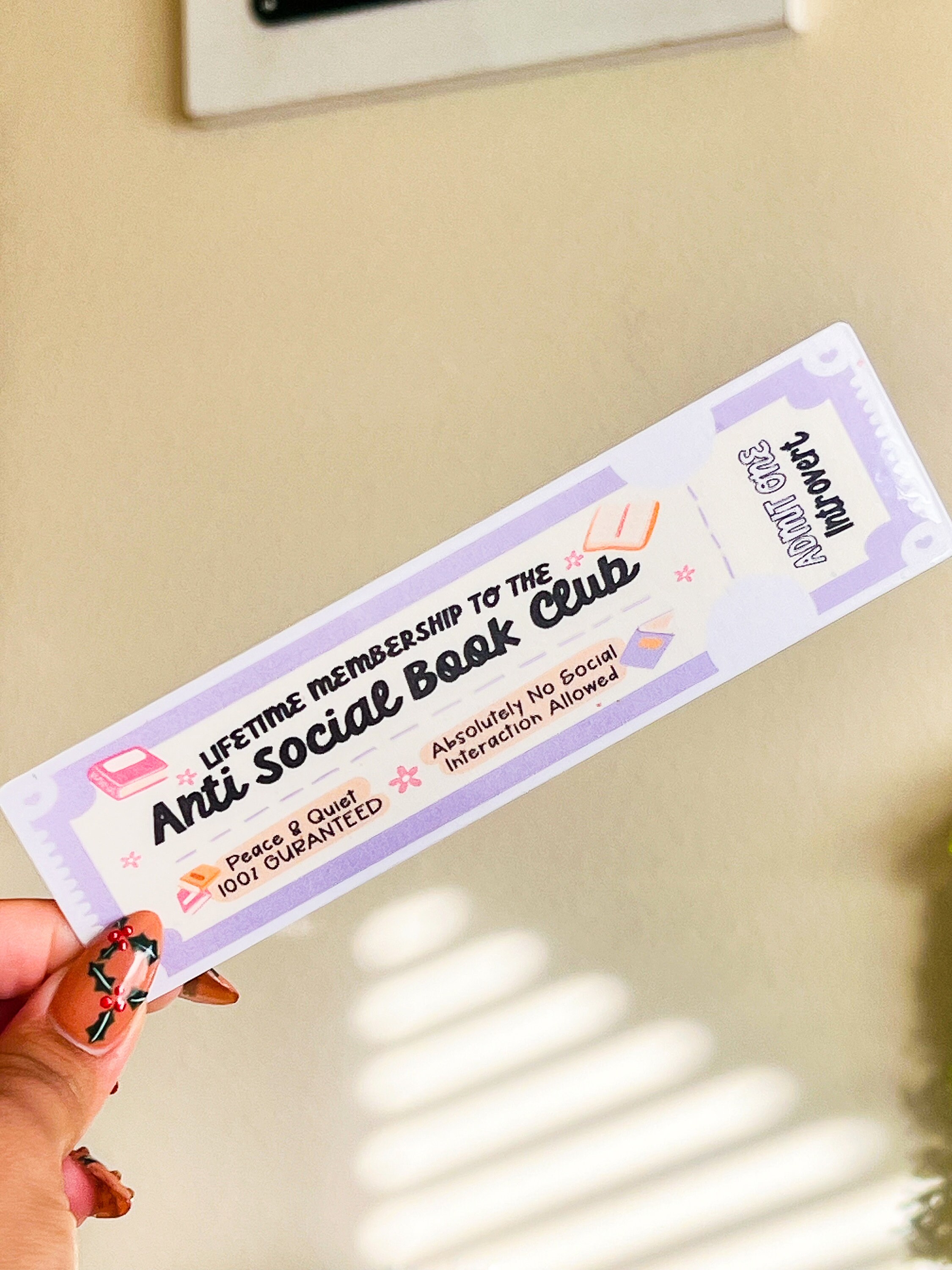 Anti Social Book Club Bookmark Laminated Bookmark Booktok Bookish ...