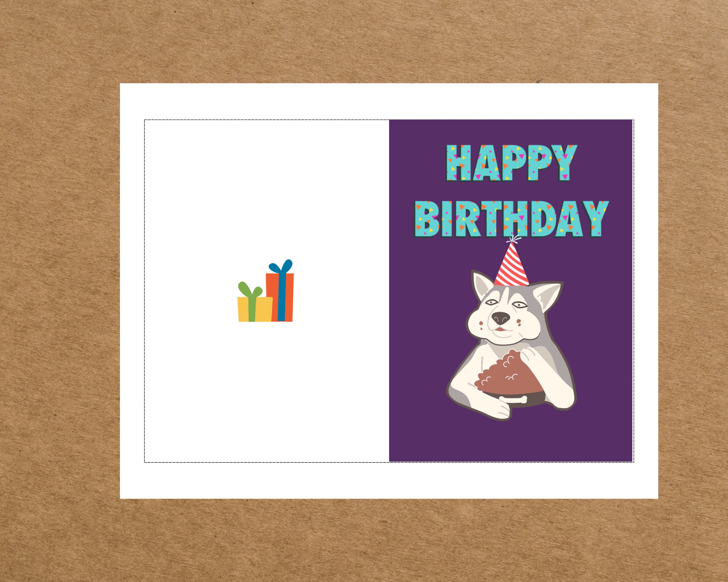 Printable Cat & Dog Birthday Card Digital Download Card Cute Card - Etsy