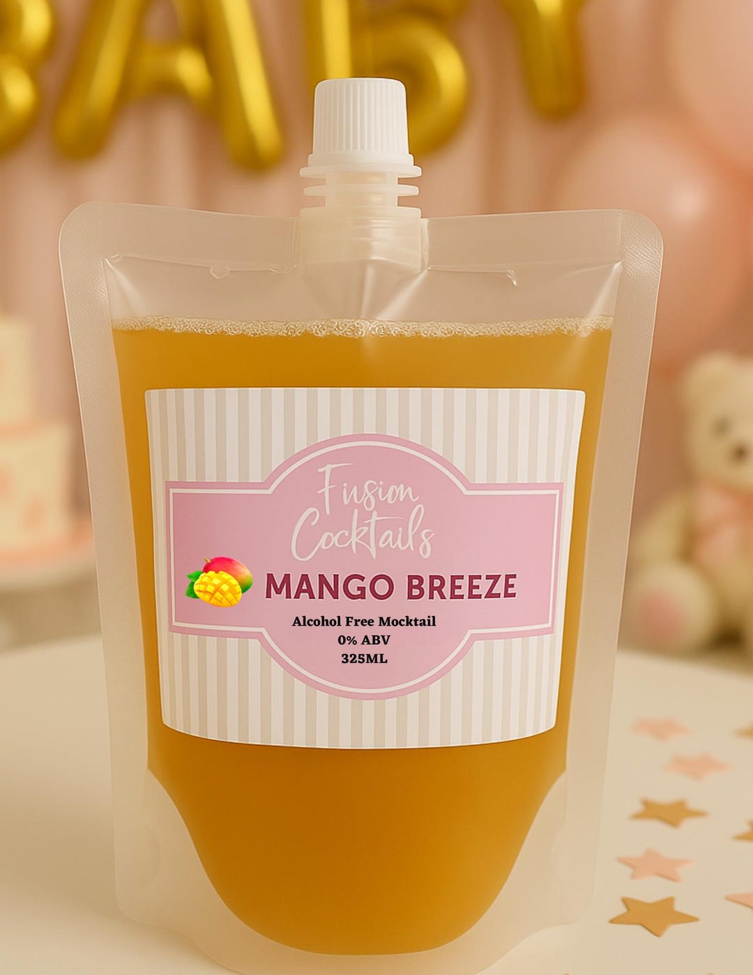 Mango Breeze Mocktail Pouch, Baby Shower Tropical Drink, Non Alcoholic ...