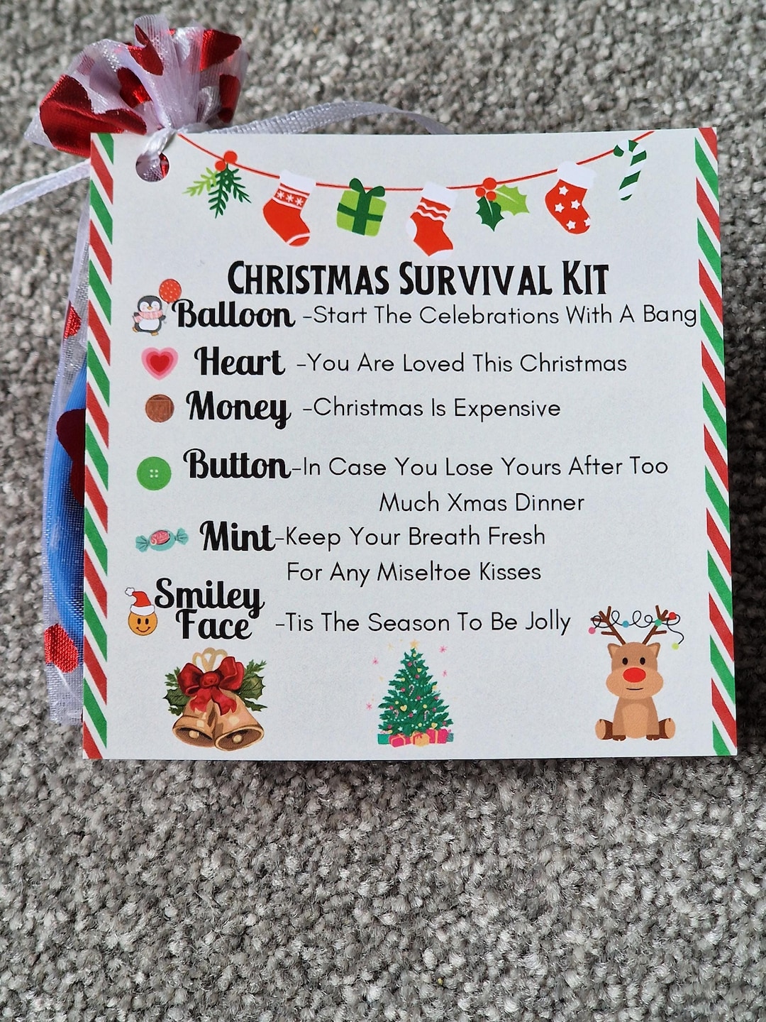 Festive Christmas Survival Kit -secret Santa Gift Bag Stocking Filler ...