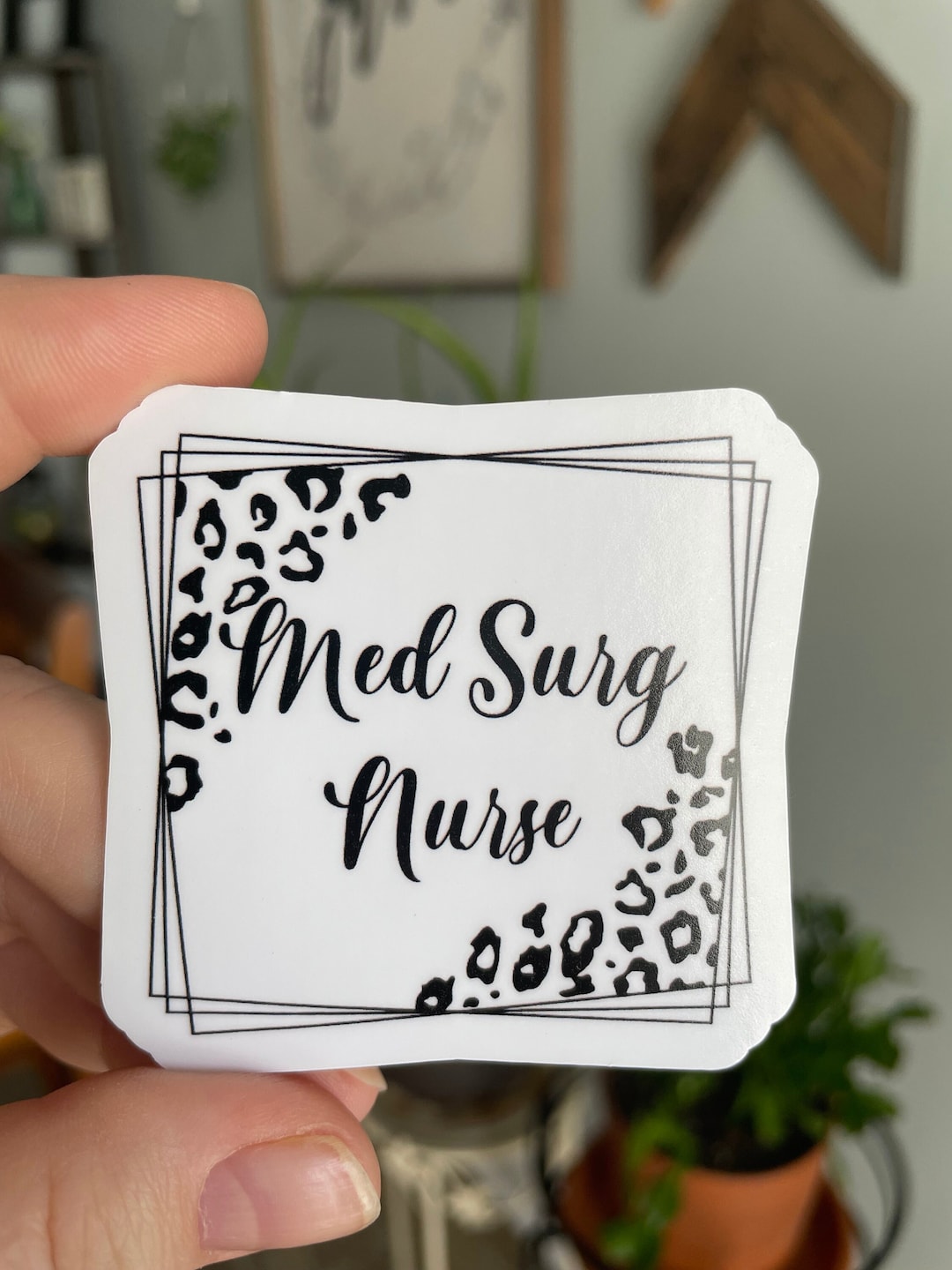Med Surg Nurse Waterproof Vinyl Sticker Leopard Print - Etsy