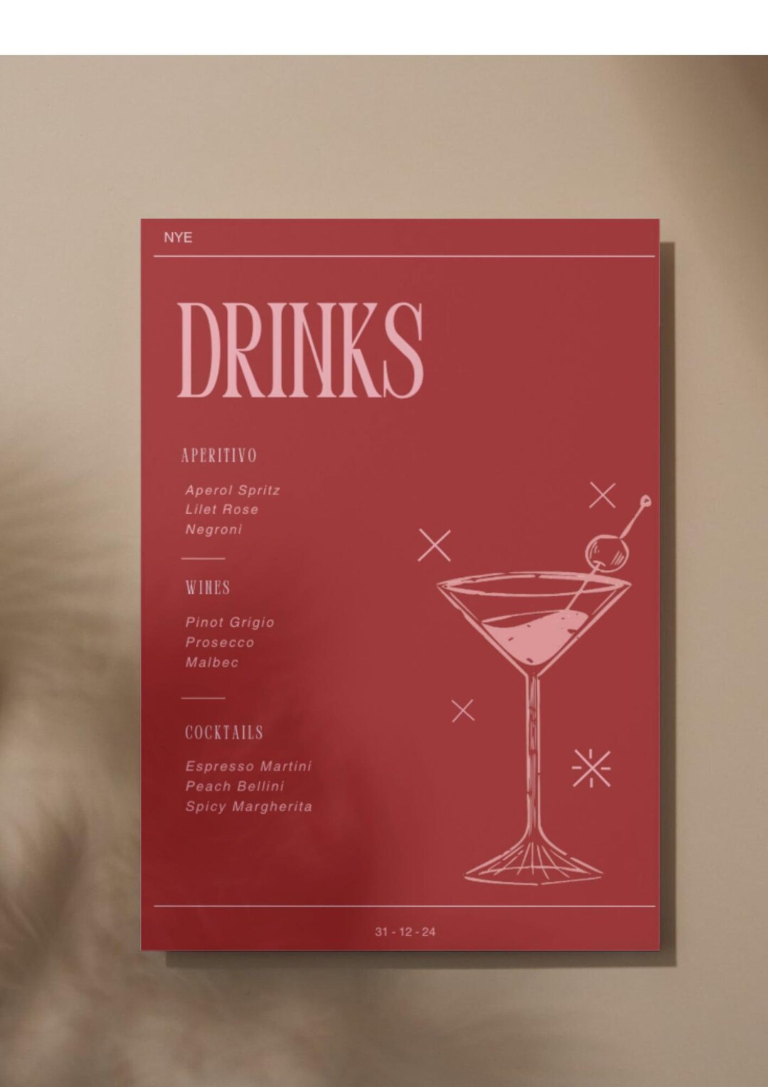 Colorful Handwritten Drinks Menu, Aesthetic and Modern Template ...