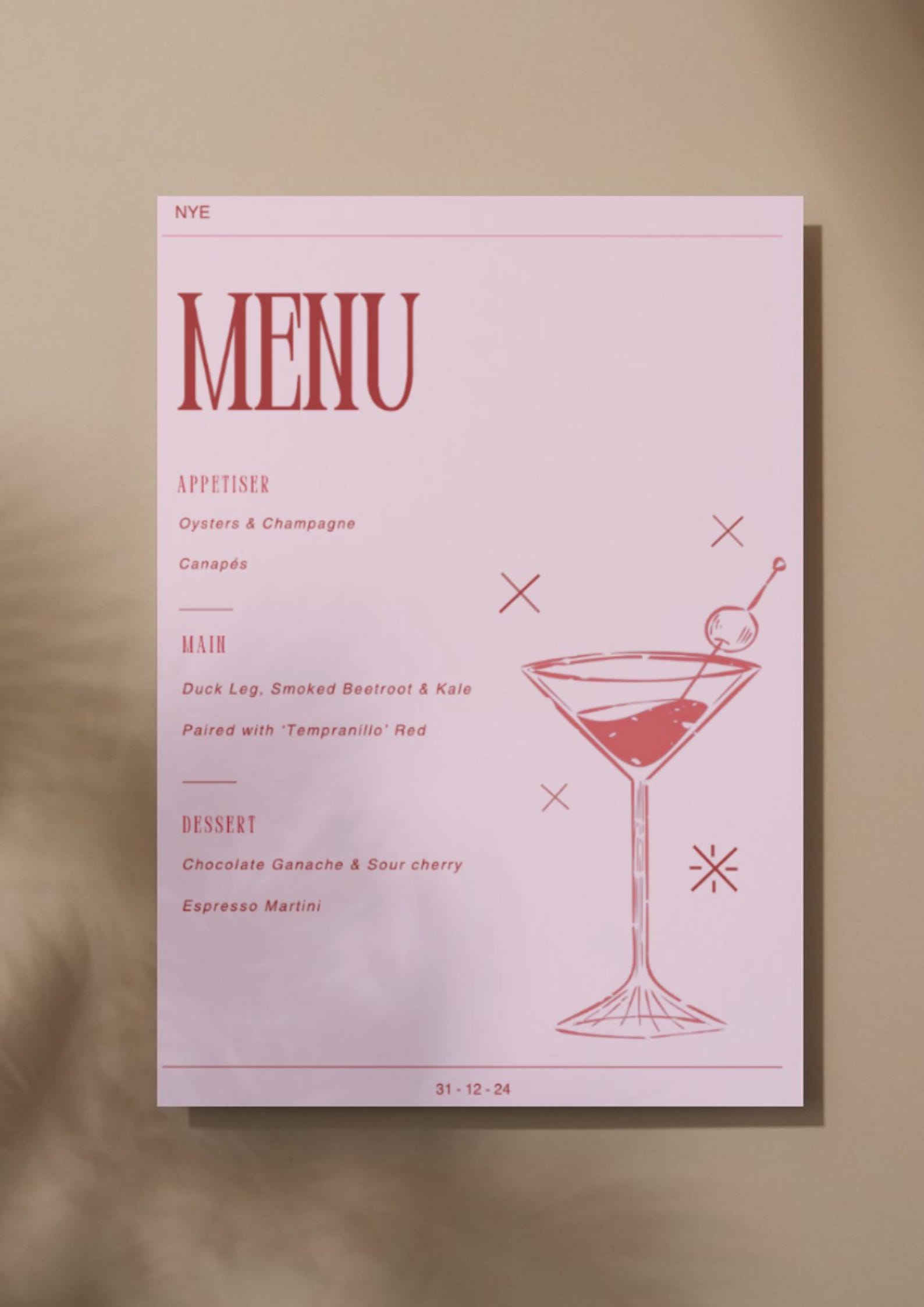 Colorful Food Menu, Aesthetic and Modern Menu, Editable Dinner Menu ...