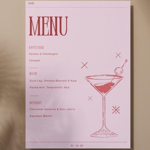 Colorful Food Menu, Aesthetic and Modern Menu, Editable Dinner Menu ...