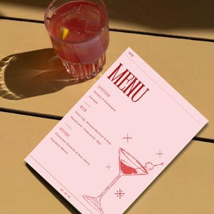 Colorful Food Menu, Aesthetic and Modern Menu, Editable Dinner Menu ...