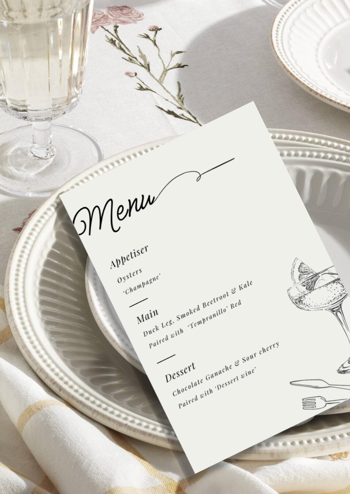 Minimal Handwritten Dinner Menu Template,illustrated Scribble Food ...