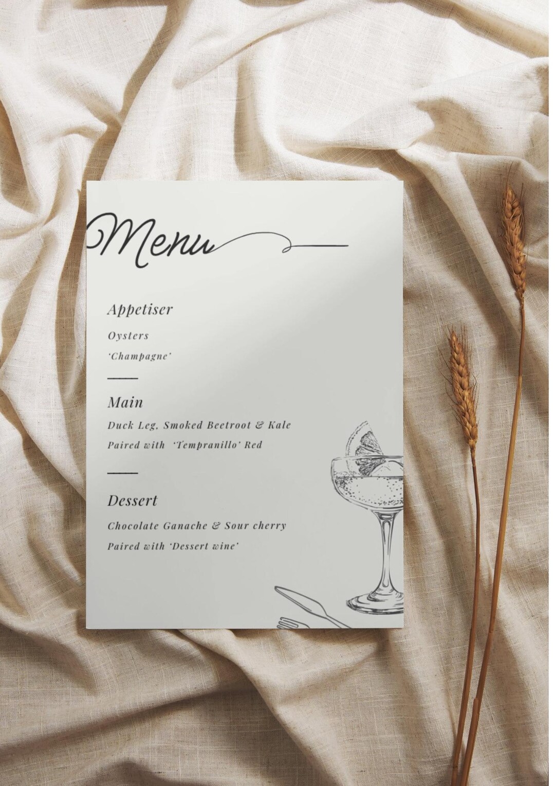 Minimal Handwritten Dinner Menu Template,illustrated Scribble Food ...