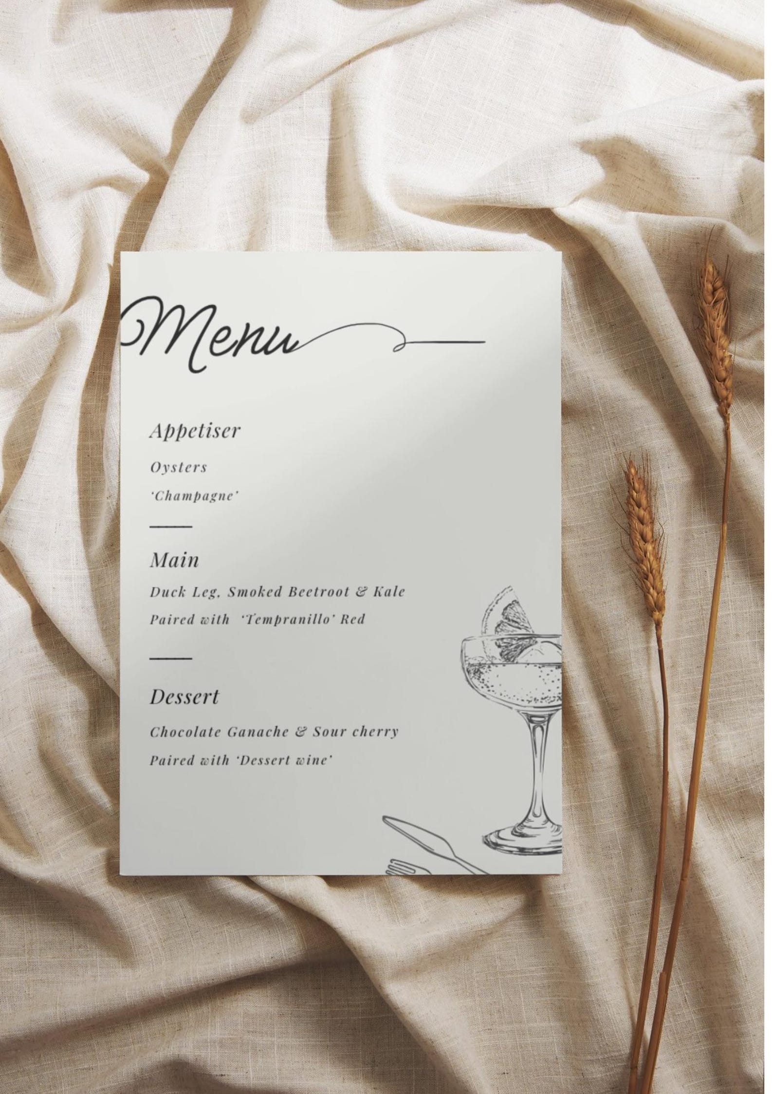 Minimal Handwritten Dinner Menu Template,illustrated Scribble Food ...