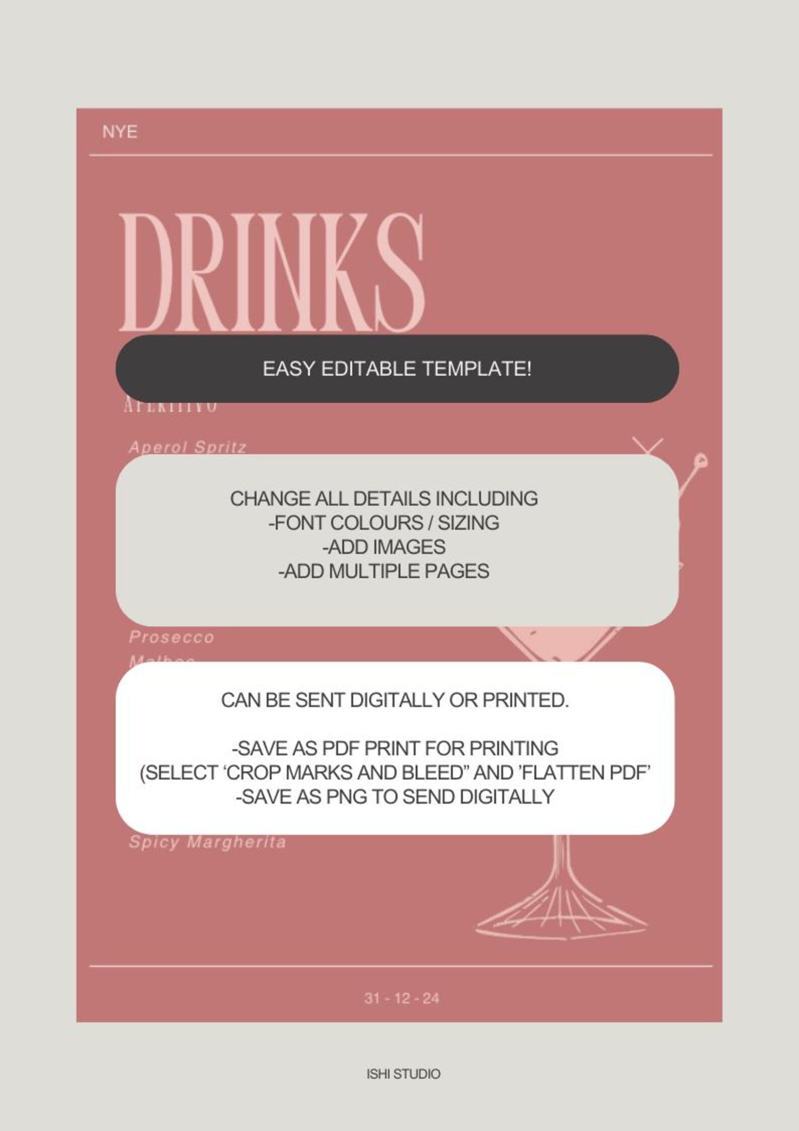 Colorful Handwritten Drinks Menu, Aesthetic and Modern Template ...