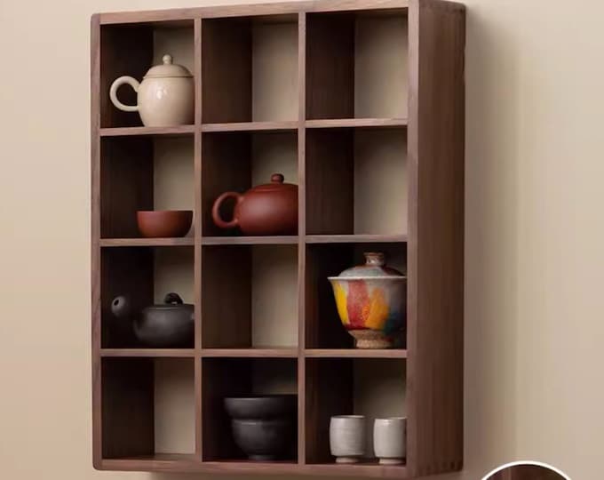 20 Compartments Unfinished Wooden Display Shadow Box Collection Display ...