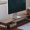 Custom Solid Wood Desktop Shelf Monitor Stand With Drawer Storage, Desk ...