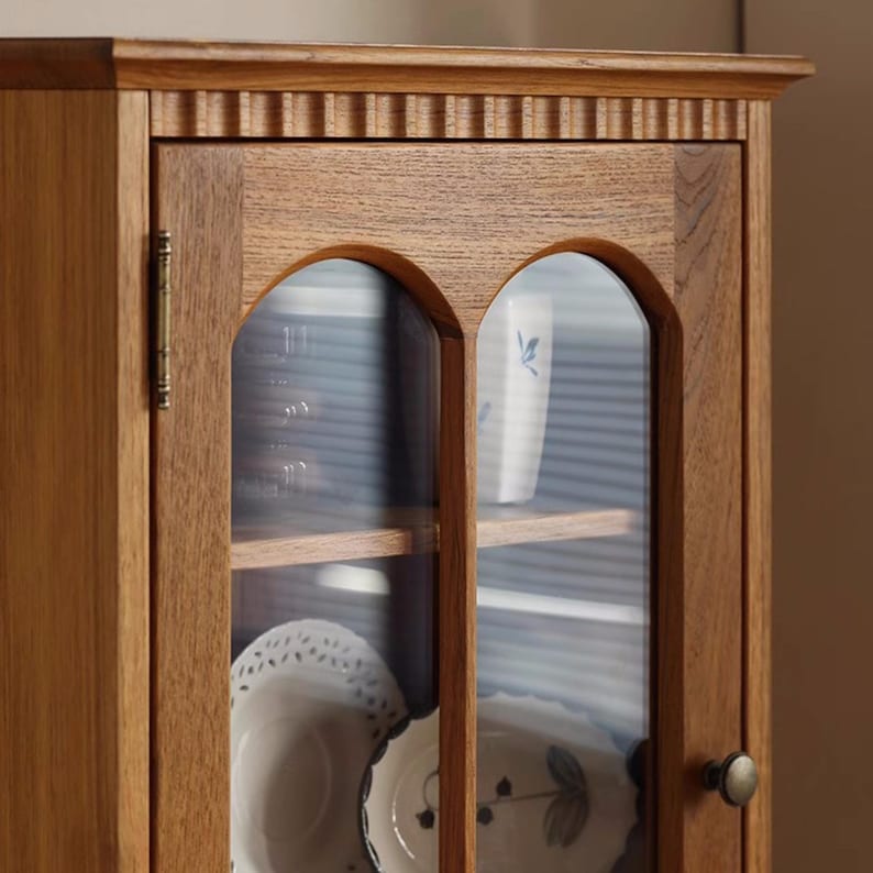 Vintage Float Mounted Shelf With Door, Large Wall Teak Wood Rack ...