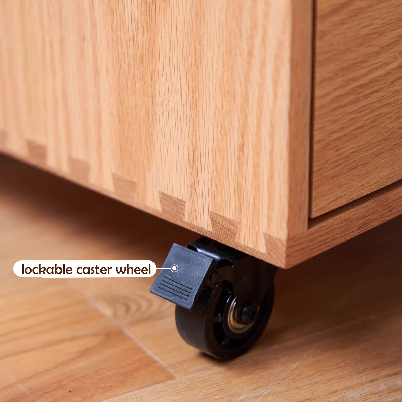 Portable Large Solid Wood Mobile Chest of Drawers With Caster Wheel ...