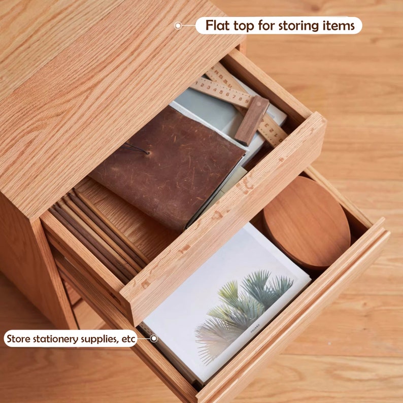 Portable Large Solid Wood Mobile Chest of Drawers With Caster Wheel ...