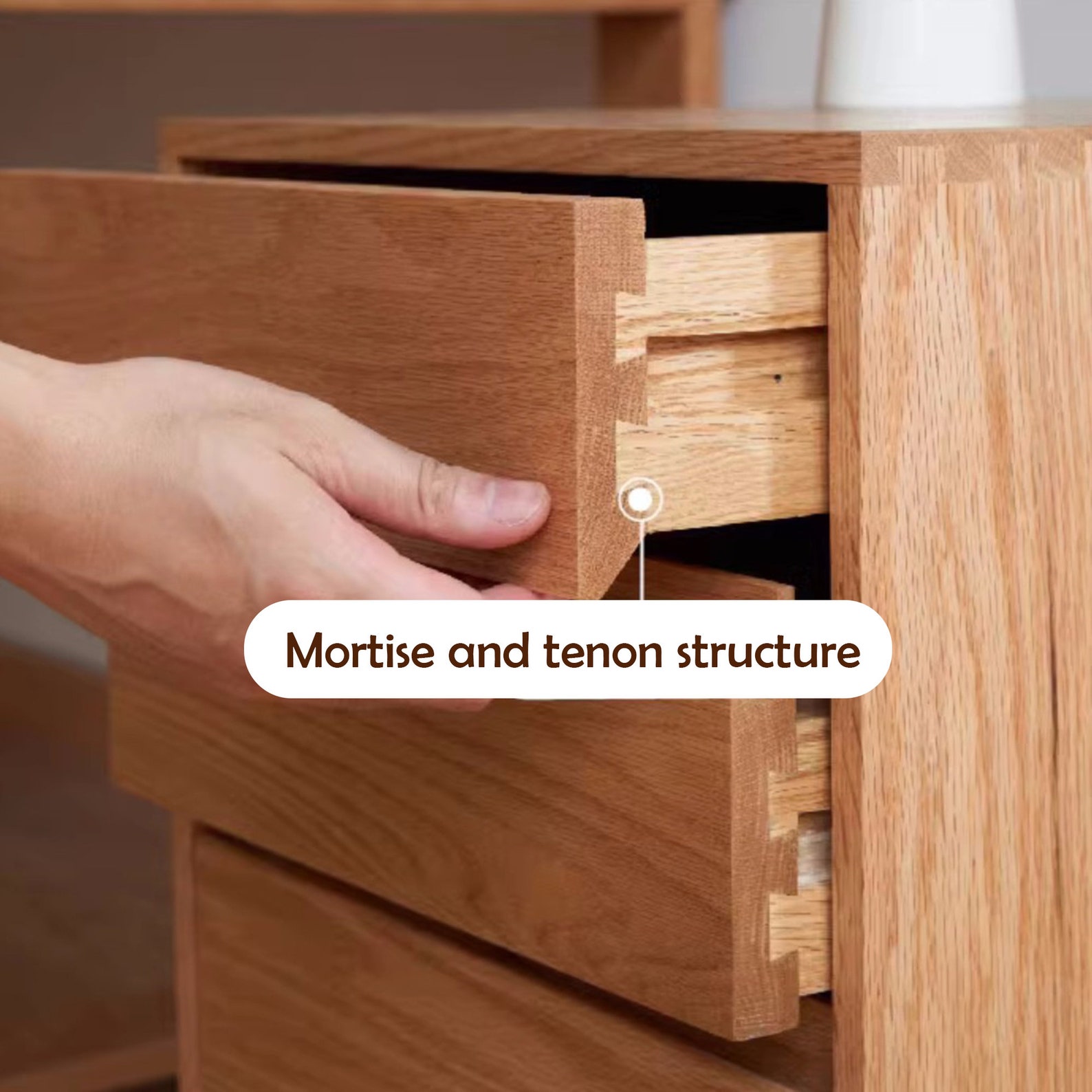 Portable Large Solid Wood Mobile Chest of Drawers With Caster Wheel ...